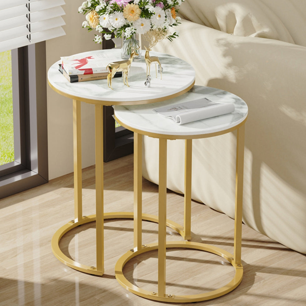 Nesting Coffee Table Slim Marble Side Table Hall Staggered Corner Tabl ...